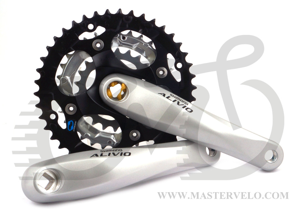 Шатуны Shimano FC-M410 Alivio, 175мм, 42x32x22, серебр.